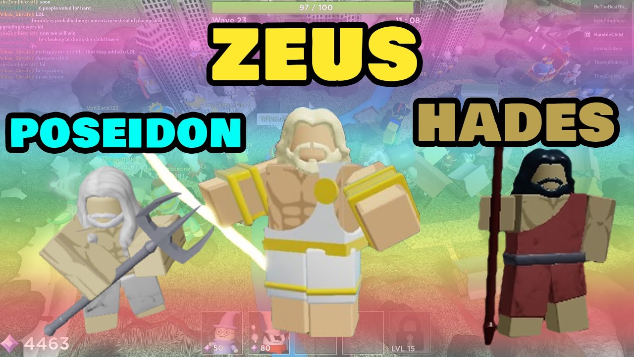 ZEUS, POSEIDON, HADES TOWER REVIEWS (3 Gods of Olympus) [ROBLOX ...