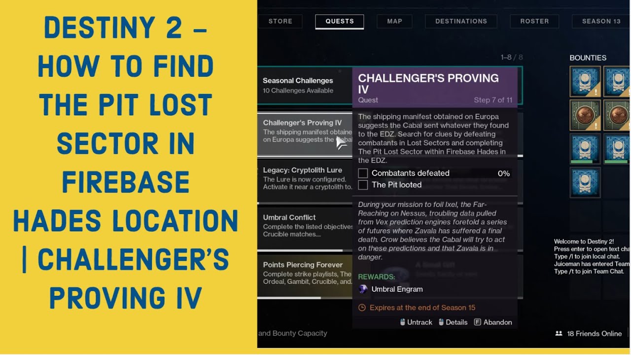DESTINY 2 – HOW TO FIND THE PIT LOST SECTOR IN FIREBASE HADES LOCATION ...