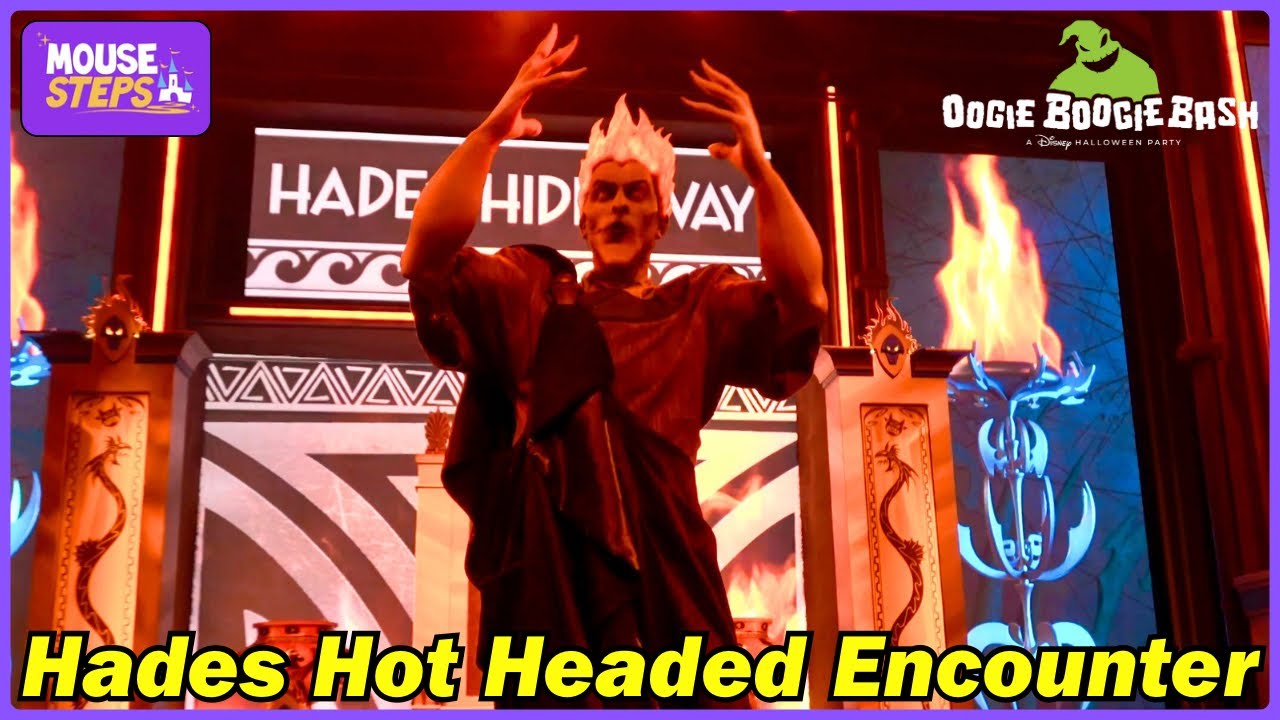 Hades at Oogie Boogie Bash Gets Fired Up and Turns Red - Disneyland ...