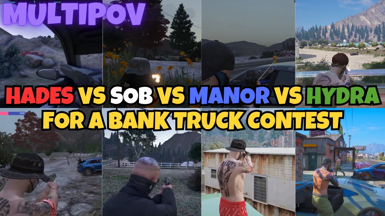 HADES FIGHT SOB, MANOR & HYDRA FOR A BANK TRUCK | MULTIPOV | NOPIXEL 4. ...