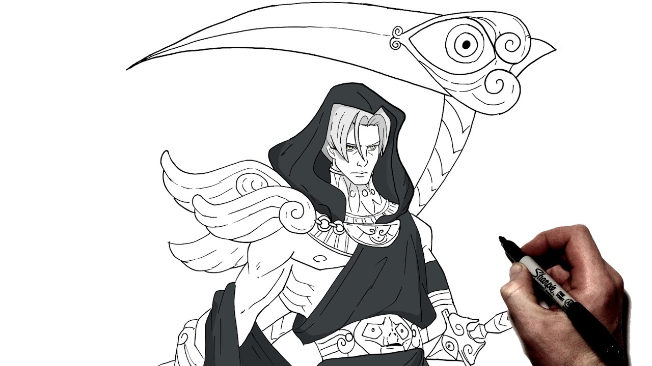 How To Draw Thanatos | Step By Step | Hades - Hades game videos