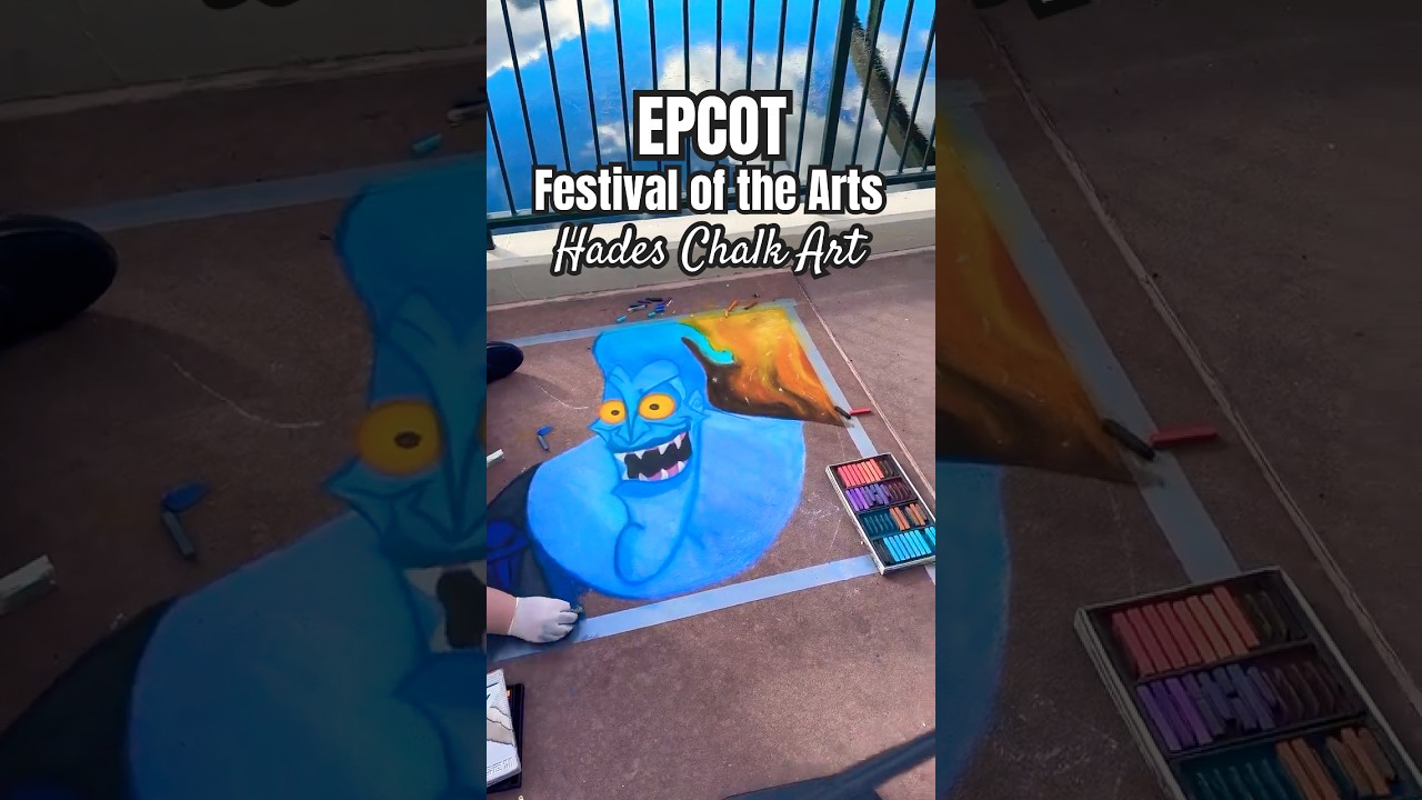 Hades From Hercules Chalk Art EPCOT Festival of the Arts Disney World ...